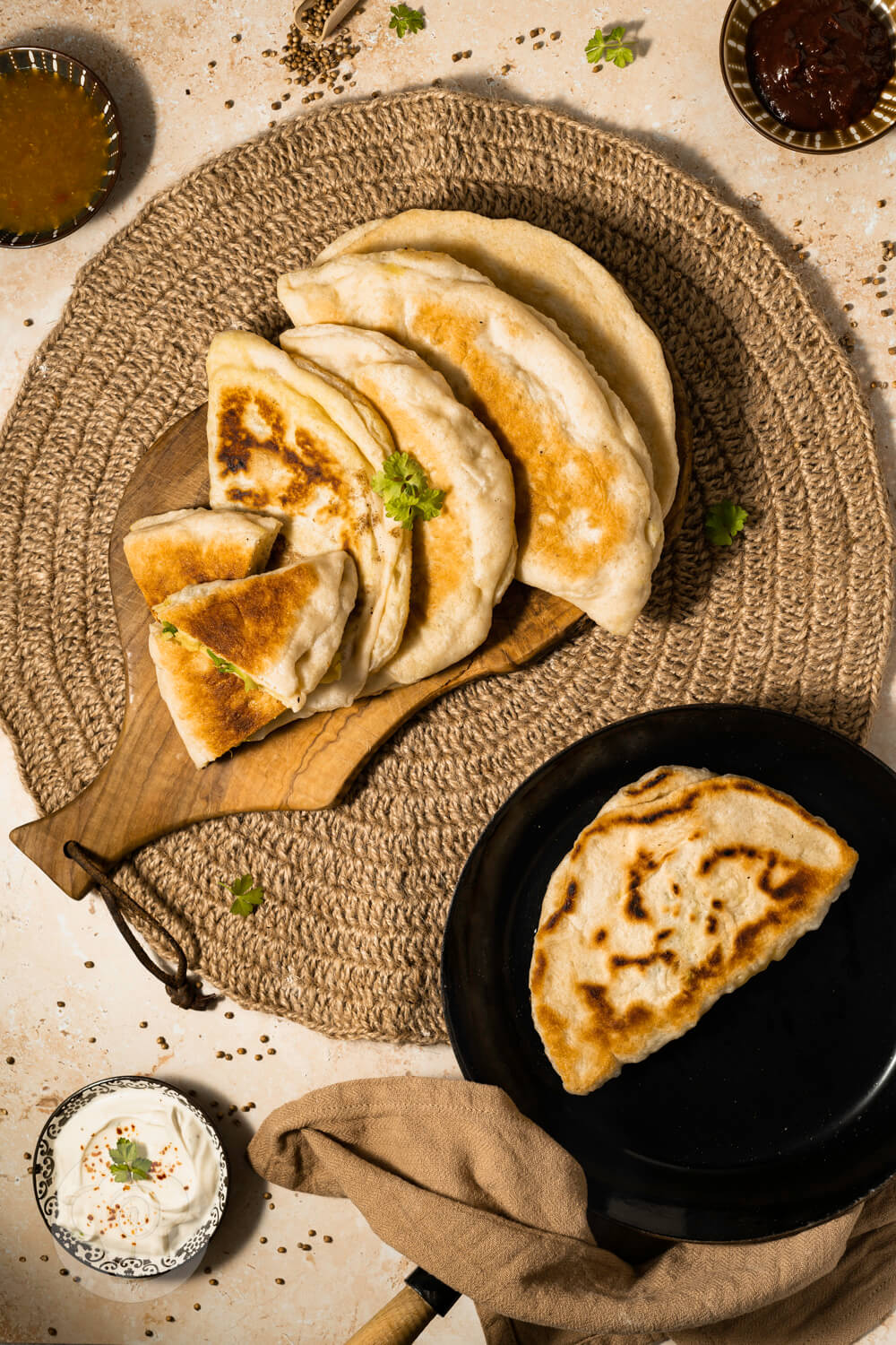 Afghanische Bolani - gefülltes Fladenbrot - Küchentraum & Purzelbaum